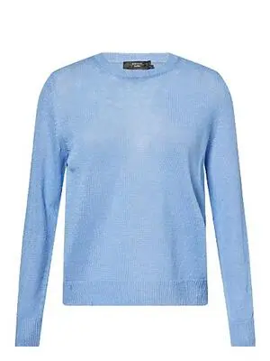 Max Mara Fine-knit Linen Jumper - Light Blue