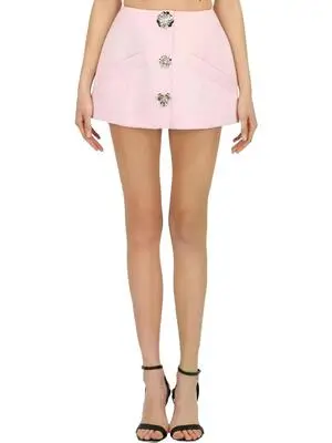 Blumarine Embellished-button A-line Skirt - Pink