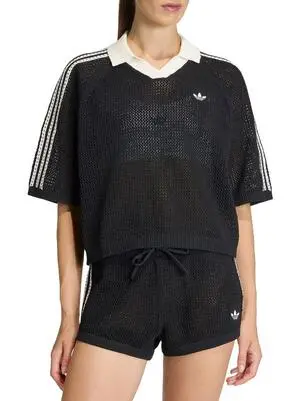 Adidas Originals By Alexander Wang Open Stitch Polo - Black