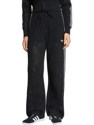 Adidas Originals By Alexander Wang Firebird Open Knit Track Pants - Black