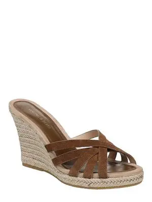 Veronica Beard Phylina Wedge Sandal - Chestnut