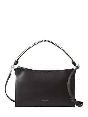 Veronica Beard Vida Leather Shoulder Bag Black