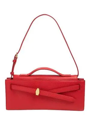 Veronica Beard Dash Leather Clutch - Red