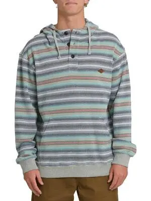 BILLABONG Striped Cotton Twill Hoodie - Heather Gray