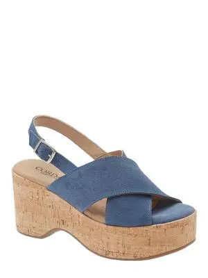 Cordani Jovi Slingback Platform Sandal Bluette Suede