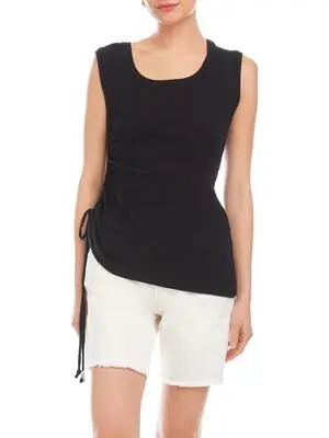 Fifteen Twenty Tia Side Shirred Rib Tank - Black