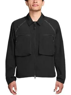 Nike Sportswear Tech Long-sleeve Utility Shirt Jacket - Black/black