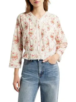 DÔEN Hillock Floral Organic Cotton Voile Top - Lantana Floral