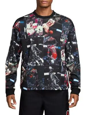 JORDAN Michael's Flight Oversized Jersey Sweatshirt - Black/sail