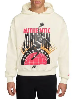 JORDAN Brooklyn Oversize Aj6 Fleece Hoodie - Sail/infrared 23