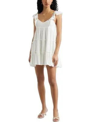 Bp. Flutter Sleeve Mini Sundress - Ivory