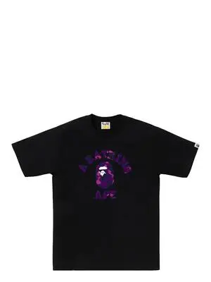A BATHING APE Camo College Tee Shirt - Black X Purple