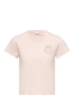 Moncler Embroidered Logo T-shirt - Pink