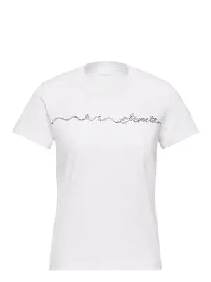 Moncler Ribbon Logo Cotton T-shirt - White