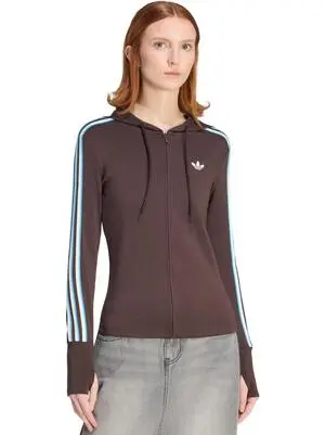 Adidas Hooded Trefoil Zipper Jacket - Aurora Coffee
