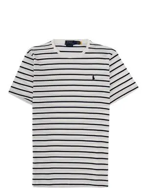 Polo Ralph Lauren Cotton Tshirt With Striped Pattern - White
