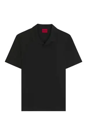 Hugo Notched-collar Cotton T-shirt - Black