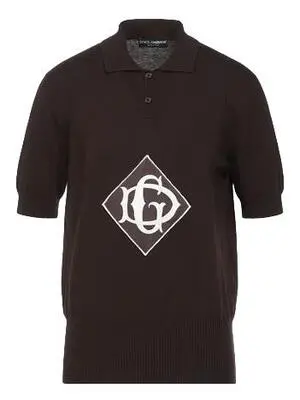Dolce & Gabbana Polo Collar Knit Sweater - Brown