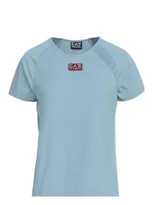 EA7 T-shirt In Light Polyester And Elastane - Blue