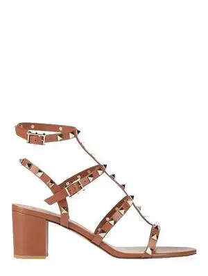 Valentino Garavani Sandals In Leather - Brown