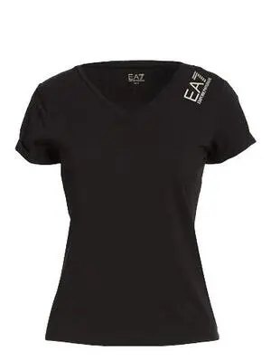 EA7 Logo-print Jersey T-shirt - Black