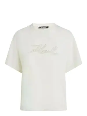 Karl Lagerfeld Logo-detail T-shirt - Neutrals