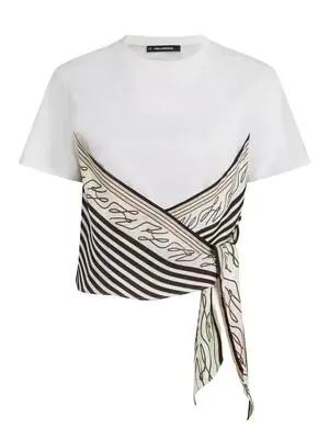 Karl Lagerfeld Scarf-print T-shirt - White