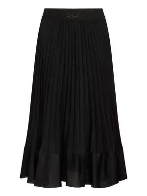 Karl Lagerfeld Pleated Midi Skirt - Black