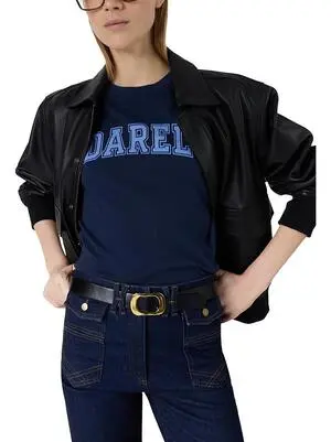 Gerard Darel Varsity Logo Cotton T-shirt - Navy