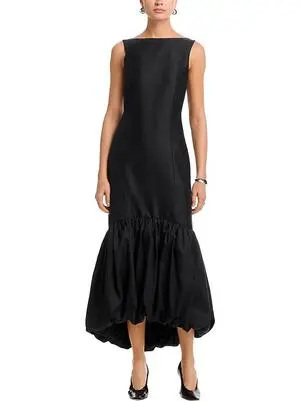 RÓHE Voluminous Peplum Dress - Black