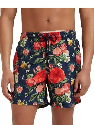 Vilebrequin Trompe L'oeil Floral 5.5" Swim Shorts - Bleu Marine