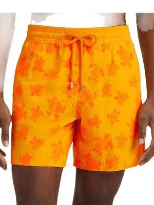 Vilebrequin Flocked Rondes Des Tortues 5.5 Swim Shorts - Mango