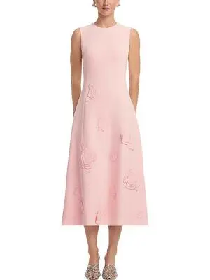 LEO LIN Cleo Applique Sleeveless Midi Dress - Blush Pink