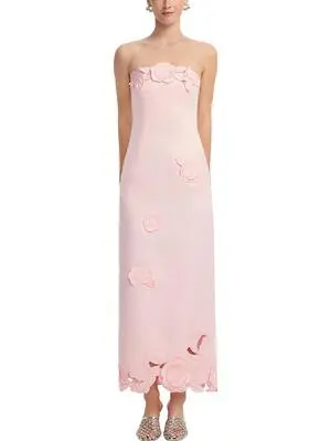 LEO LIN Rayna Applique Bustier Maxi Dress - Blush Pink