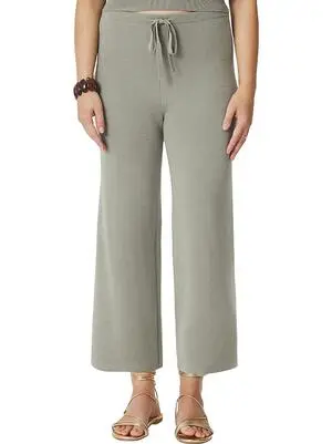 Splendid Christa Crop Sweater Pants - Eucalyptus