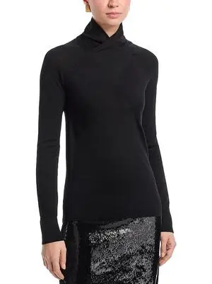 TOTEME Crossover Merino Knit Sweater - Black