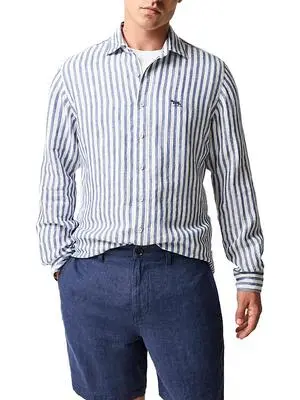 Rodd & Gunn Seadown Linen Striped Shirt - French Navy