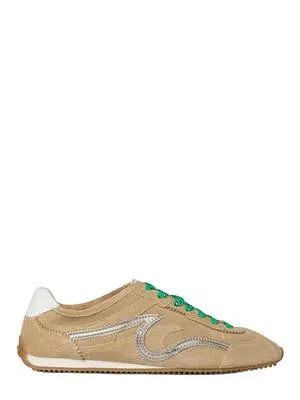 Sandro Light Wave Suede Sneakers - Beige