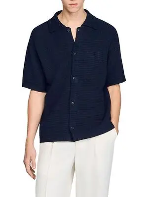 Sandro Jute Shirt - Navy Blue