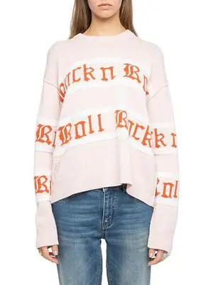 Zadig&Voltaire Markuz Wool-Blend Crewneck Sweater Pearly