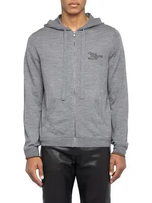 Zadig&Voltaire Double Cuff Logo Hoodie - Gris Chine