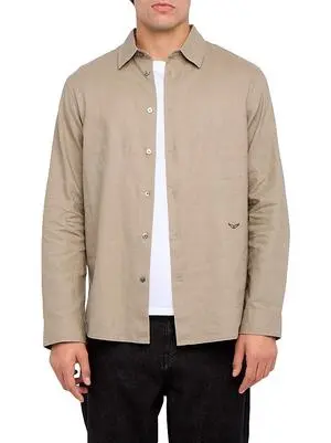 Zadig&Voltaire Classic Collar Linen Shirt - Latte