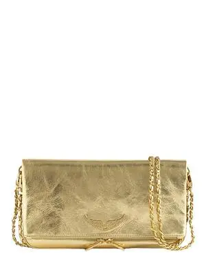 Zadig&Voltaire Rock Vintage Metallic Shoulder Bag - Gold