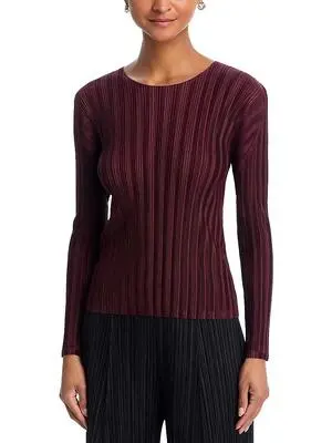 Issey Miyake Rib Pleats January Top - Bordeaux