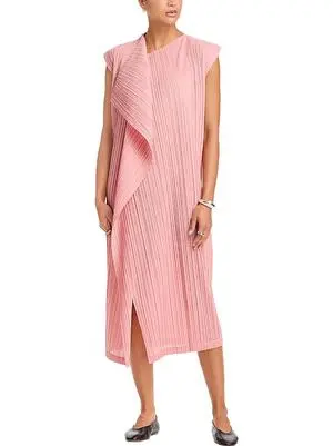 Issey Miyake Draped Midi Dress - Coral Pink