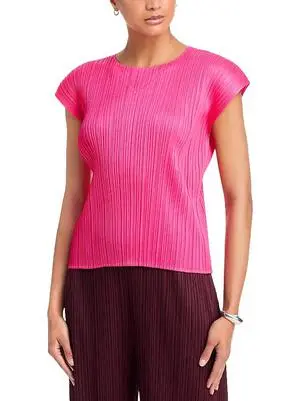 Issey Miyake Monthly Colors June Cap Sleeve Top - Bright Pink