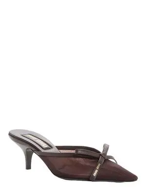 Miu Miu Bow Mule Pumps - Moro