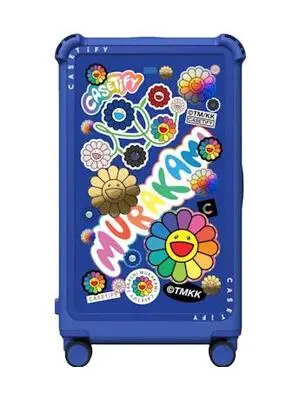 TAKASHI MURAKAMI X Casetify Flowers Sticker Mania 29 Checkin Trunk Suitcase - Cobalt Blue