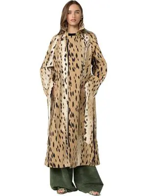 Diane Von Furstenberg Kamirah Trench - Giant Leopard Fawn Neutral