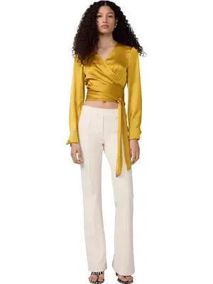 Diane Von Furstenberg Perfect Wrap Top - Lemon Curry